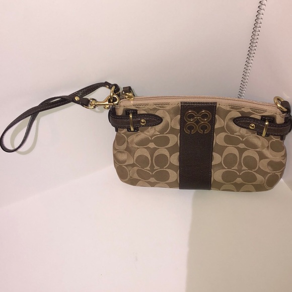 Coach | Bags | Coach Tan And Brown Small Bag | Poshmark